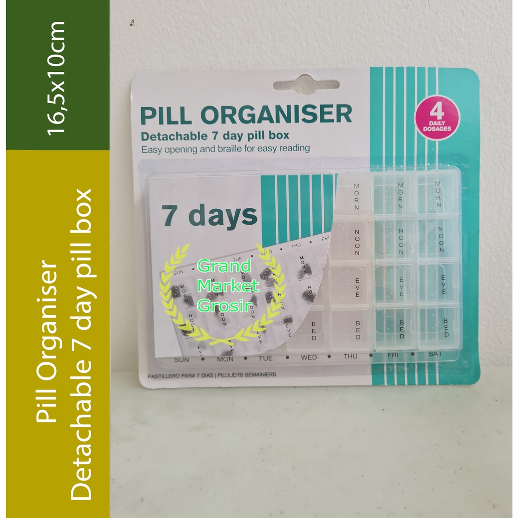 Jual Pill Organiser Detachable 7 Day Pill Box | Shopee Indonesia