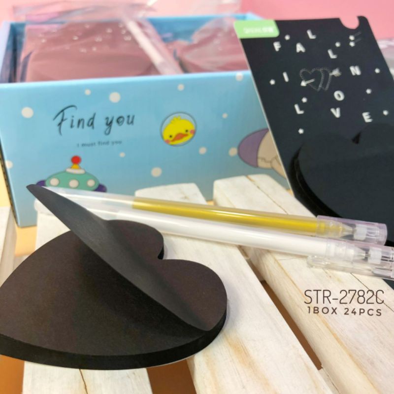 Jual Sticky Note Hitam + Pen Stick It Post It Memo Stiker Note + pen ...