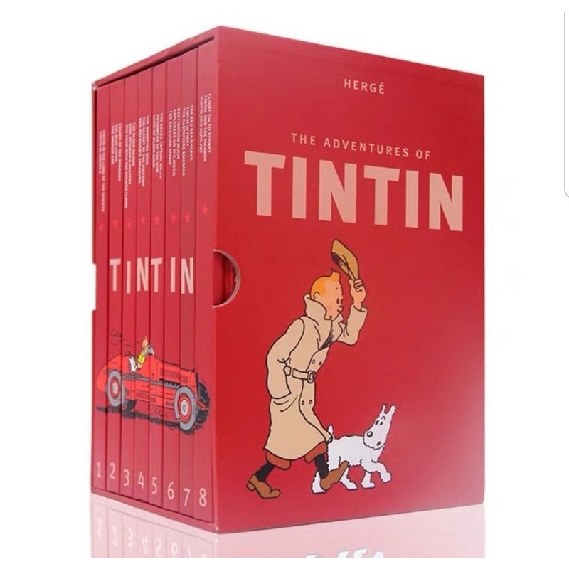 Jual Tintin buku komik box set The Adventures of tintin 8 buku gift box ...