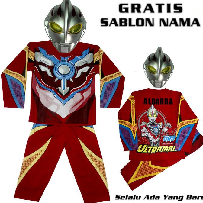 Jual Kostum Ultraman Tiga/Kaos Setelan Ultraman Gratis Nama | Shopee ...