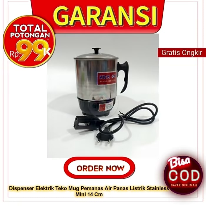 Jual Dispenser Elektrik Teko Mug Pemanas Air Panas Listrik Stainless ...