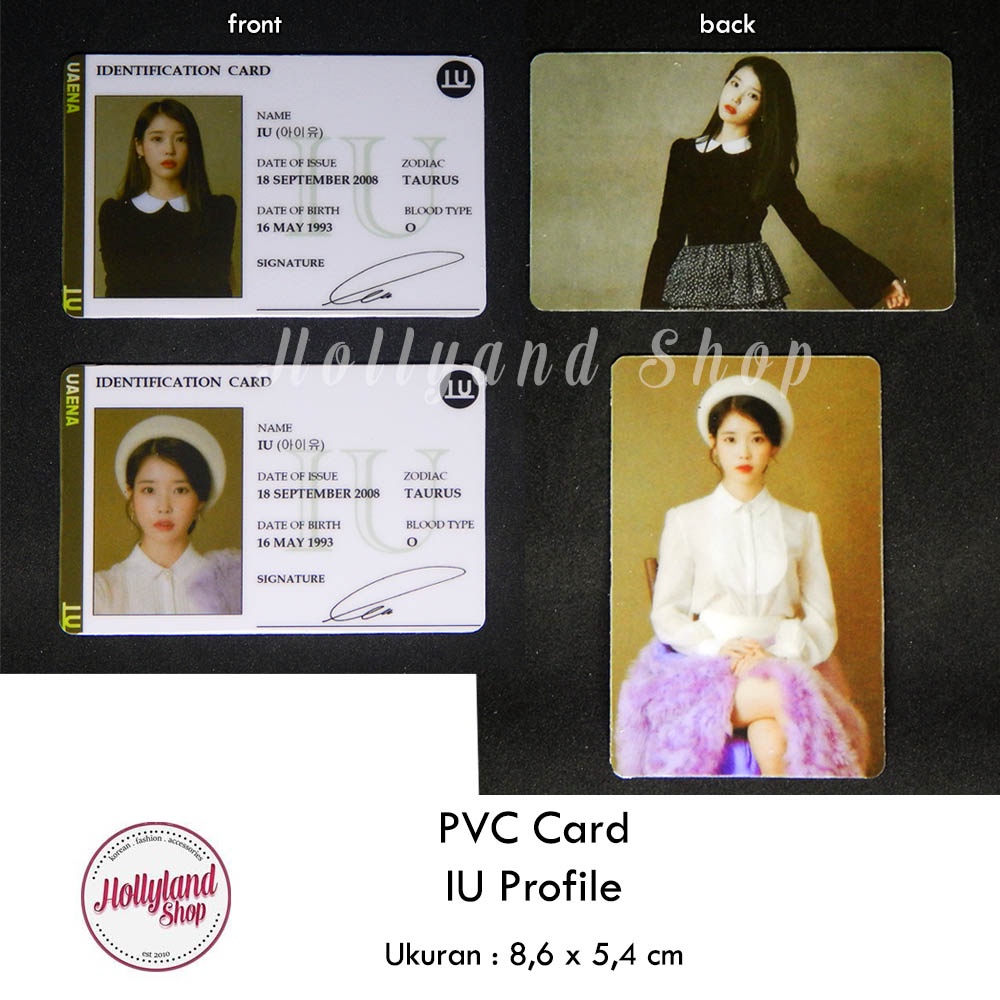 Jual Kartu ID PVC Card IU Lee Jieun Profile Identification card ...