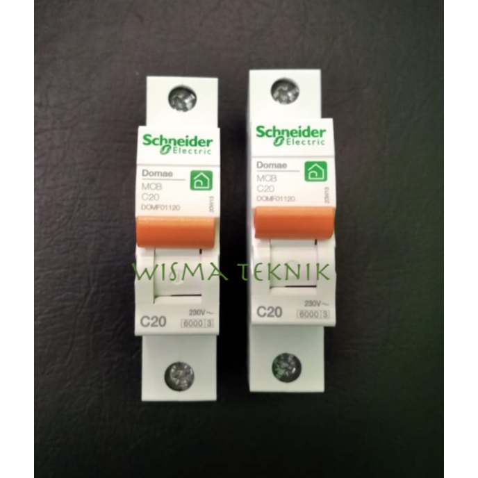 Jual MCB 20A 1P SCHNEIDER DOMAE 6 KA DOMF01120 | Shopee Indonesia