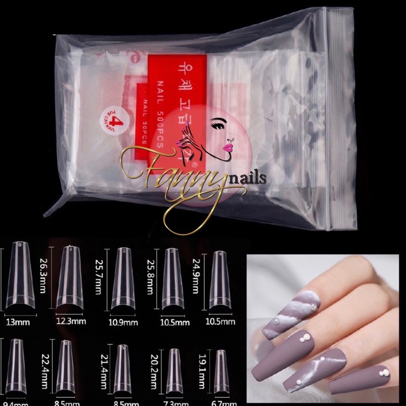 Jual 500pcs FRENCH SQUARE NAIL TIP HALF TIP NAIL EXTENSION kuku palsu ...