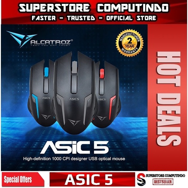 Jual Alcatroz Asic 5 | USB Optical Gaming Mouse | Shopee Indonesia