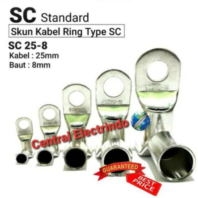 Jual Skun Kabel SC 25-8 Kabel 25mm Baut 8mm Standard Pabrik. | Shopee ...