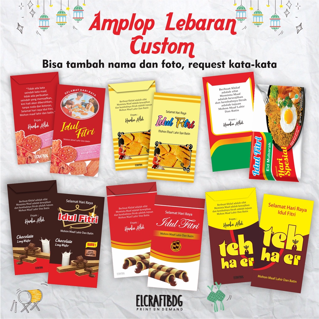 Jual AMPLOP LEBARAN UNIK CUSTOM GAMBAR - AMPLOP IDUL FITRI | Shopee ...