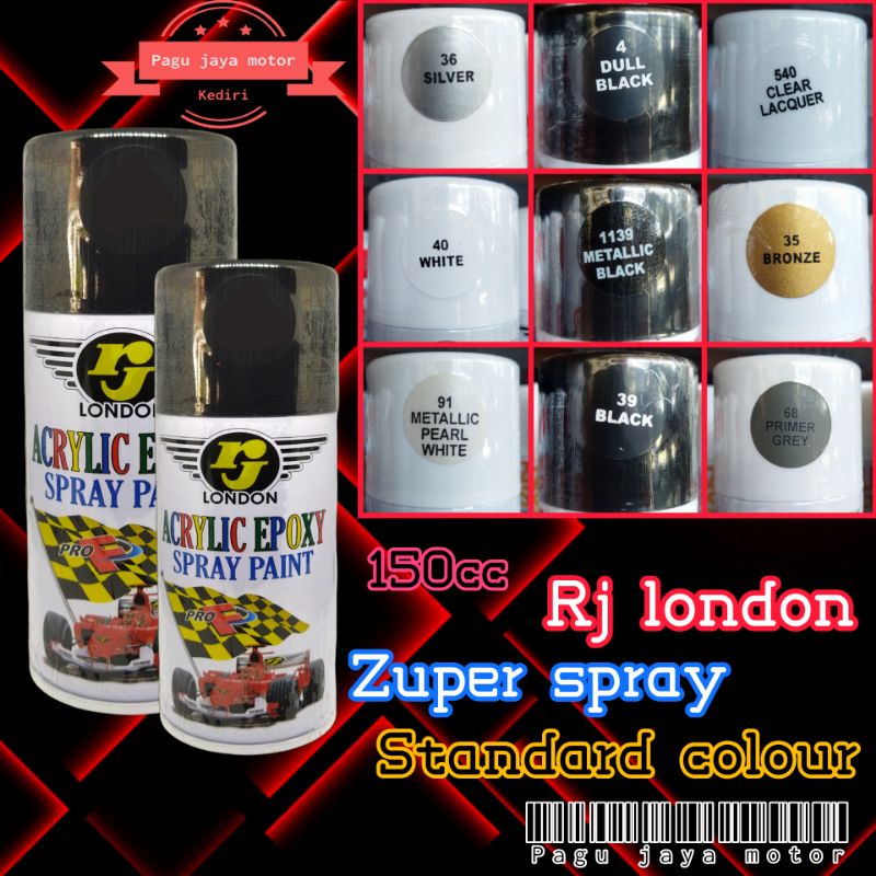 Jual Pilok pilox 150cc semua warna dasar/ standard rj london zuper spray paint cat semprot hitam ...