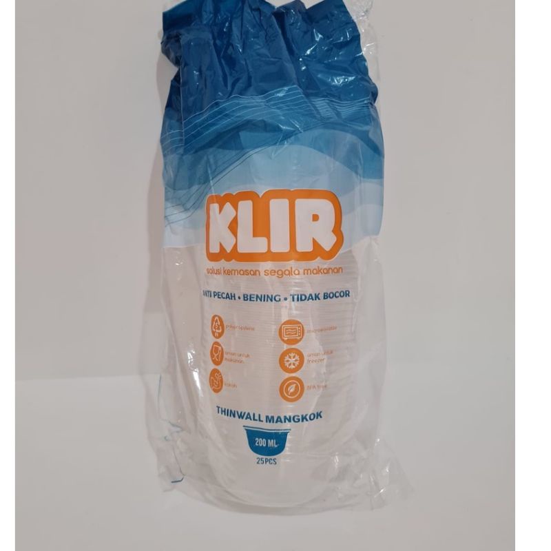 Jual Toys - Thinwall KLIR Bowl 200ML / Thinwall Mangkok 200 ML Isi 25 Pcs | Shopee Indonesia