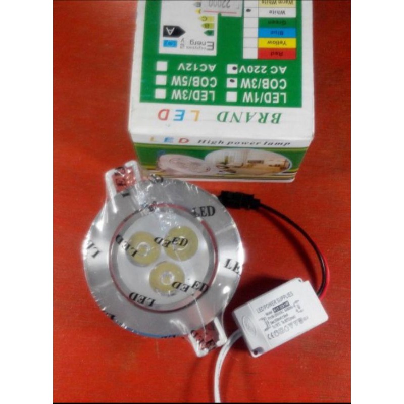 Jual lampu ceiling plafon lemari 3mata 3w 3w att downlight led 3w led ...