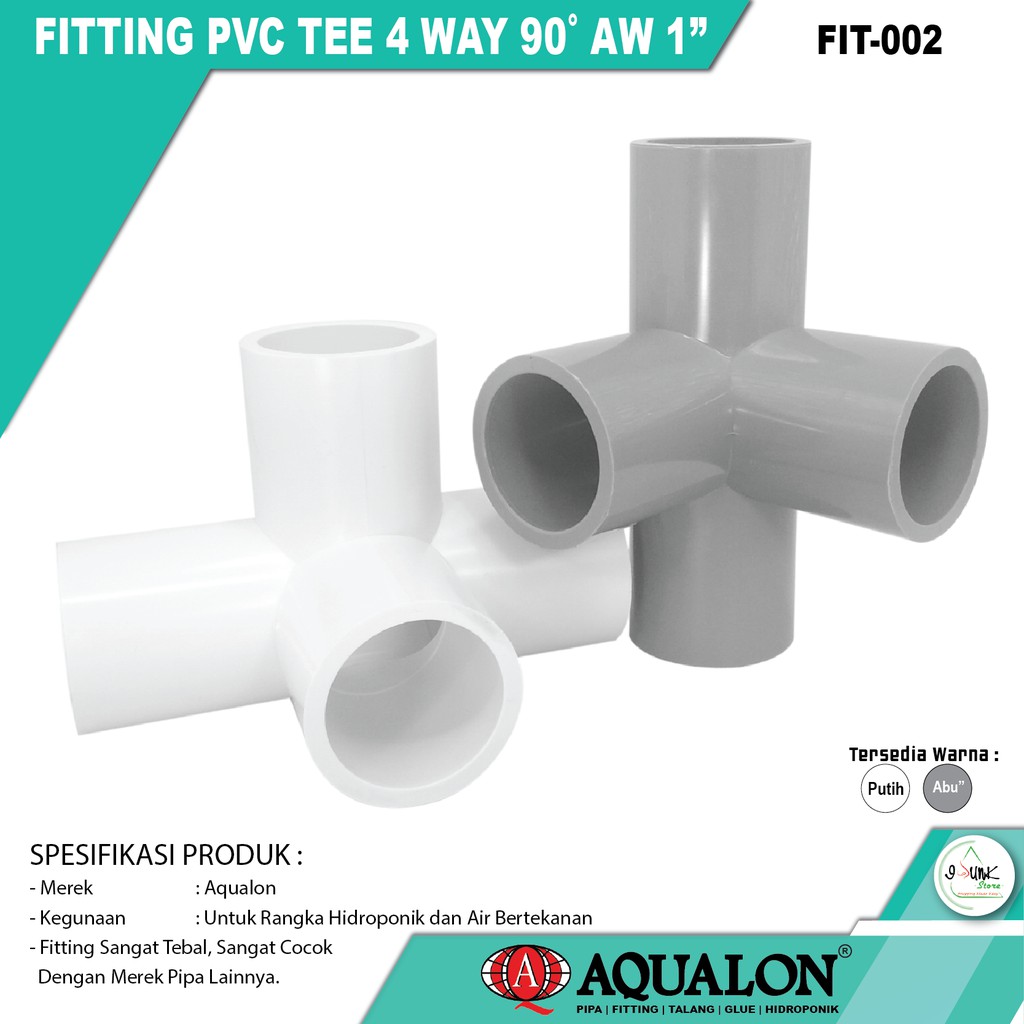 Jual Sambungan Pipa PVC TEE 4 WAY 90˚ AW 1 INCH ( 4 WAY KNEE) - AQUALON HIDROPONIK | Shopee ...