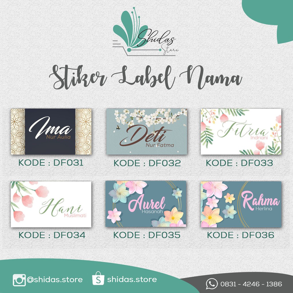 Jual STIKER LABEL NAMA | Shopee Indonesia