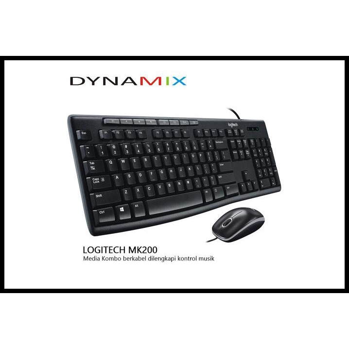 Jual Logitech Mk200 Media Combo Usb Keyboard And Mouse Shopee Indonesia