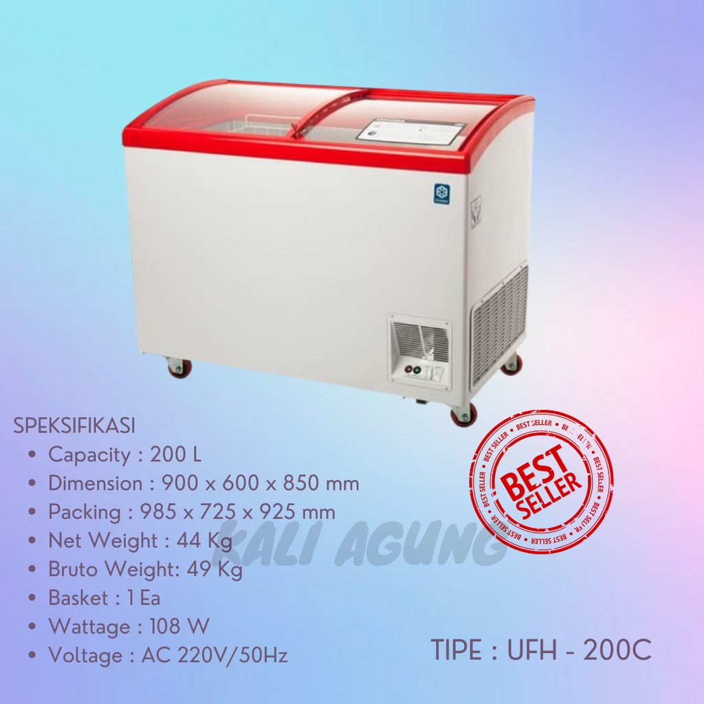 Jual FREEZER BOX SLIDING MASPION 200L - UFH-200C - FREE ONGKIR SERANG ...