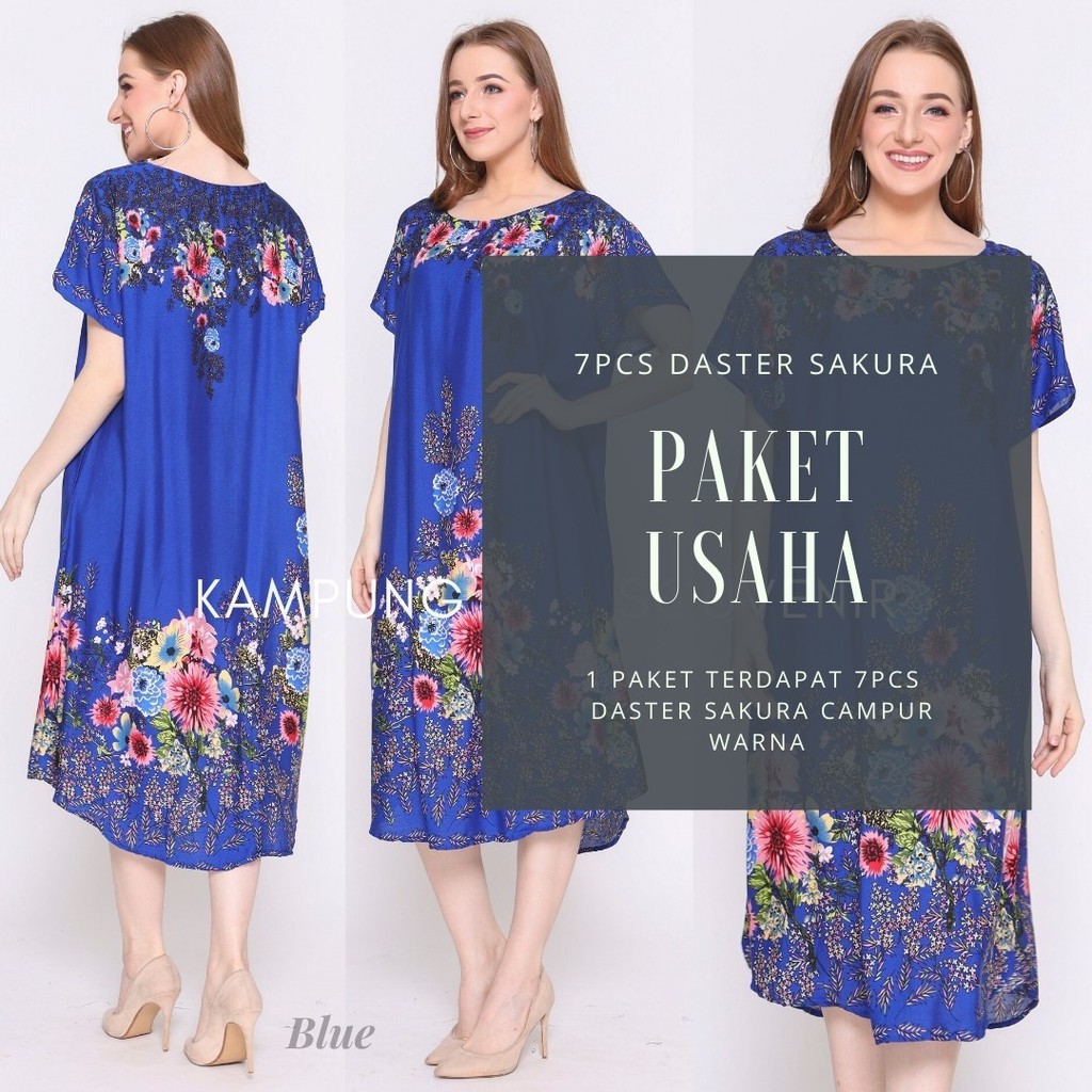 Jual Paket Usaha Daster Bali - Dapat 7Pcs Motif Sakura Campur Warna ...