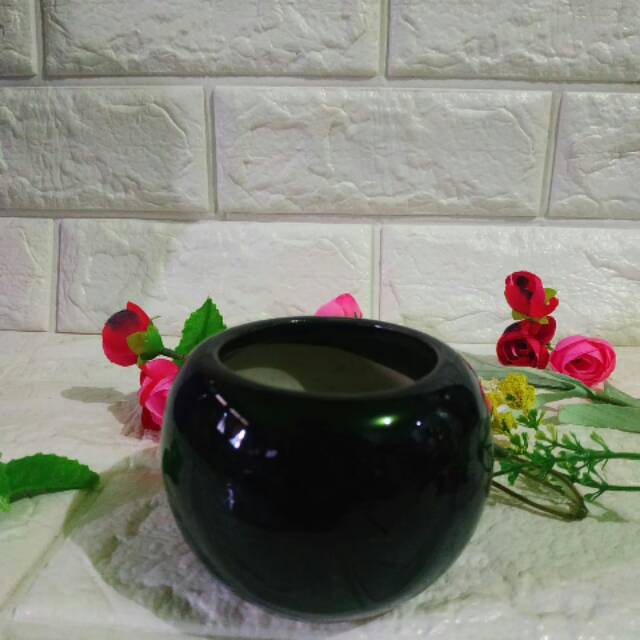 Jual Vas keramik cawan hitam | Shopee Indonesia