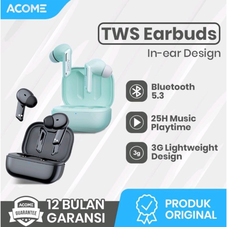 Jual ACOME Airdots T6 TWS Earbuds Headset Bluetooth 5.3 Garansi Resmi ...