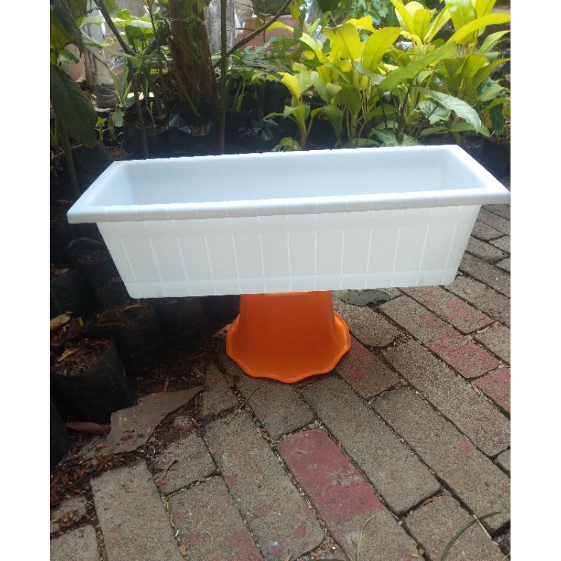 Jual OBRAL MURAH pott GENTONG panjang 50 cm motif kayu | Shopee Indonesia