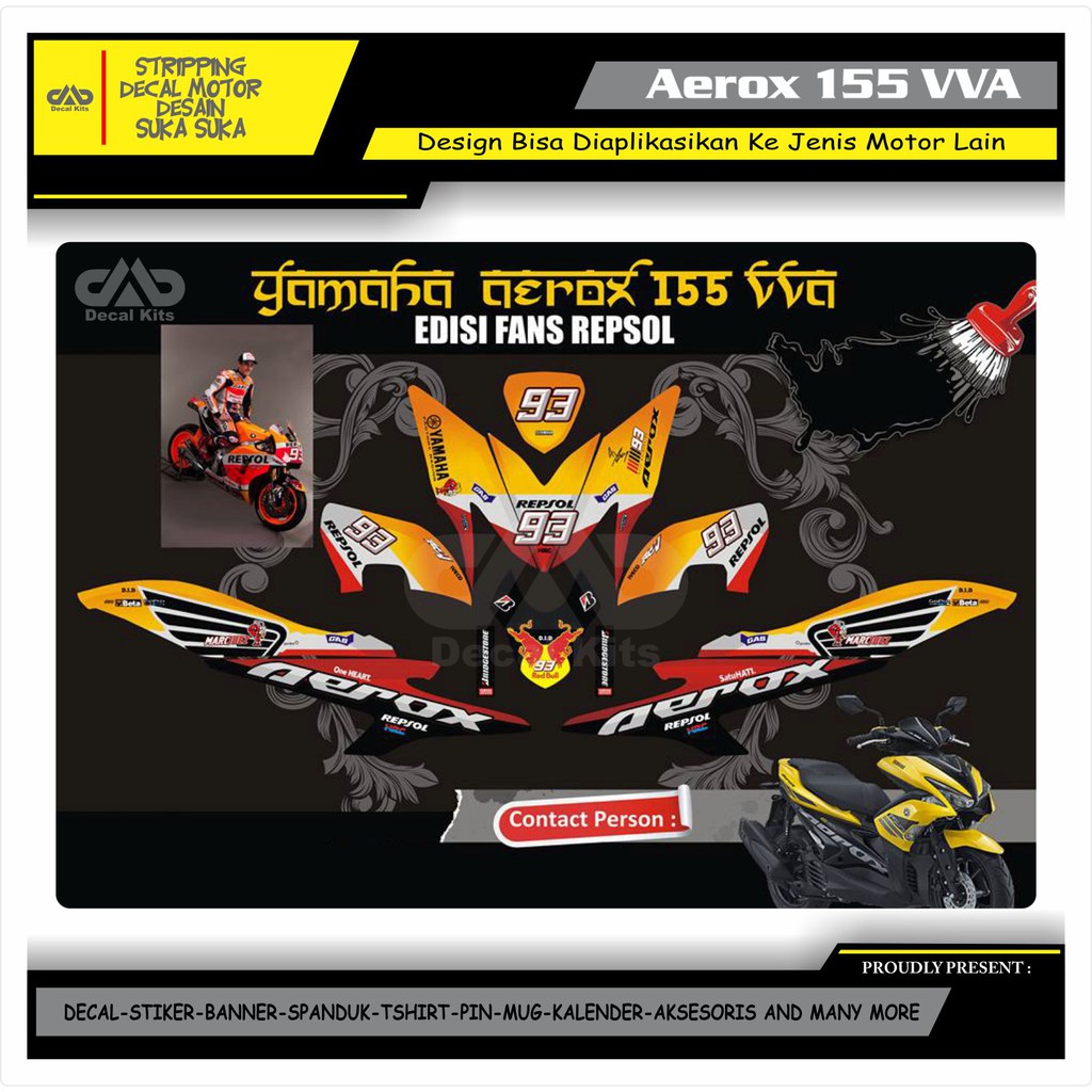 Jual Decal Yamaha Aerox 155 Full Body REPSOL DESIGN | Shopee Indonesia