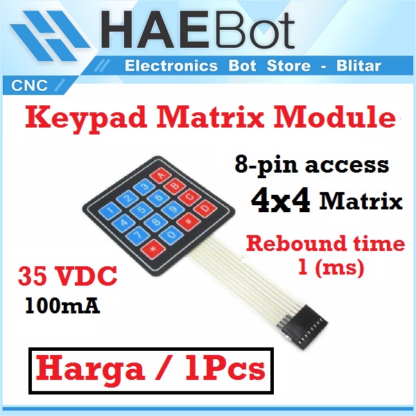 Jual [HAEBOT] Keypad Matrix Module 4x4 Channel Arduinoo Proyek Push Button 8 Pin Interface Input ...