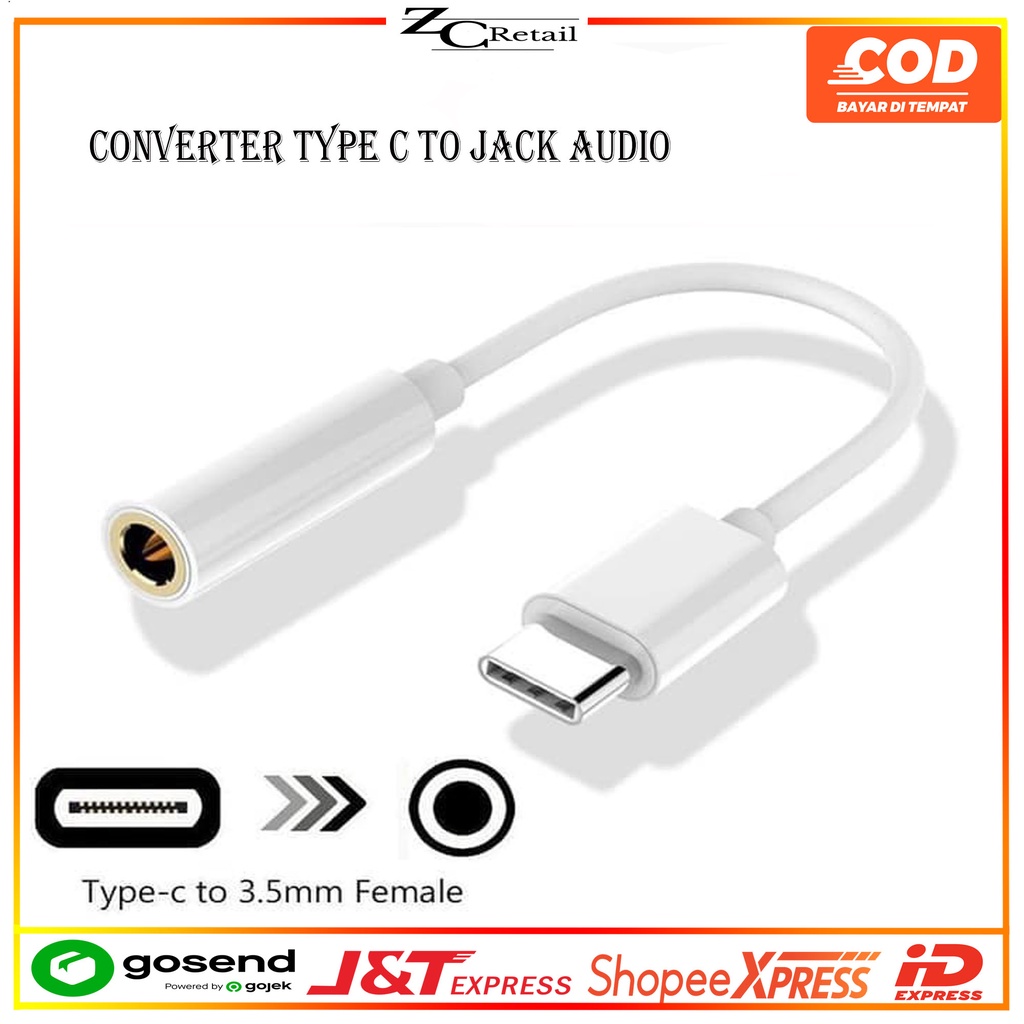 Jual CONECTOR KONEKTOR CONVERTER KABEL TYPE C TO AUDIO 3.5MM FEMALE ...