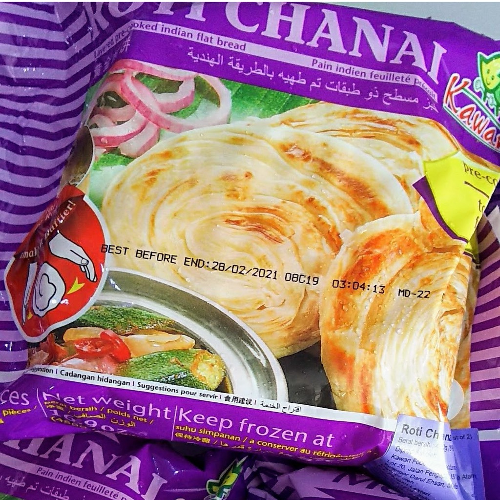 Jual ROTI CHANAI / CANAI / CANE / MARYAM KAWAN FOOD 8PCS 480 GRAM ...