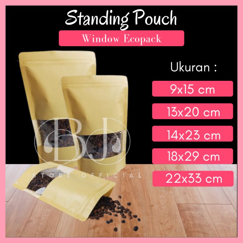 Jual Standing Pouch Window Ecopack Kpack 150gr 250gr 500gr 1000gr ...