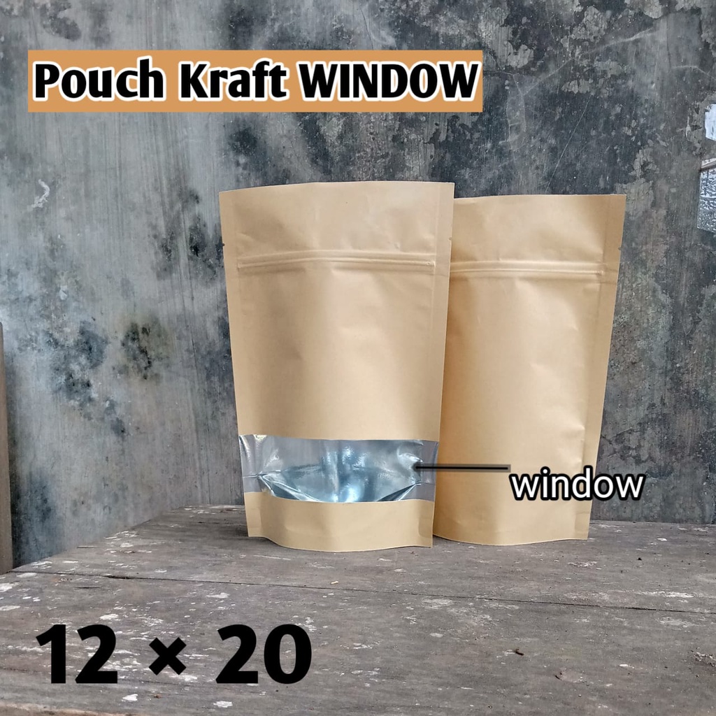 Jual STAND POUCH PAPERCRAFT WINDOW A100-250GR/KANTONG KEMASAN/KEMASAN ...