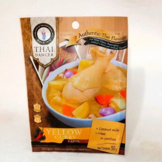 Jual YELLOW CURRY THAI DANCER 50 GR KARI KUNING PASTE KHAS THAILAND ...