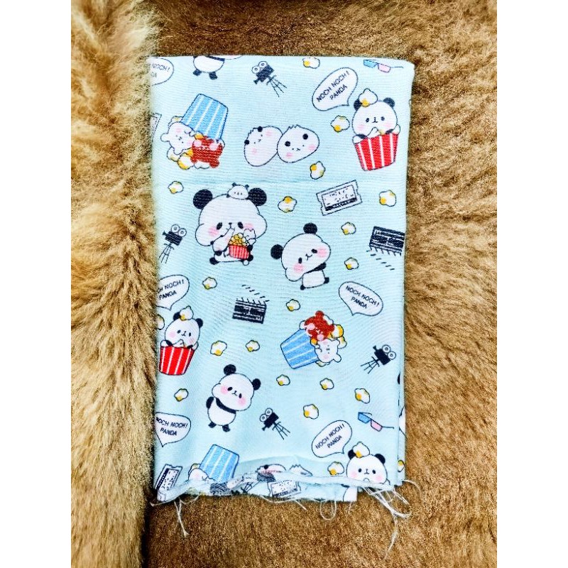 Jual kain perca motif panda warna tosca | Shopee Indonesia