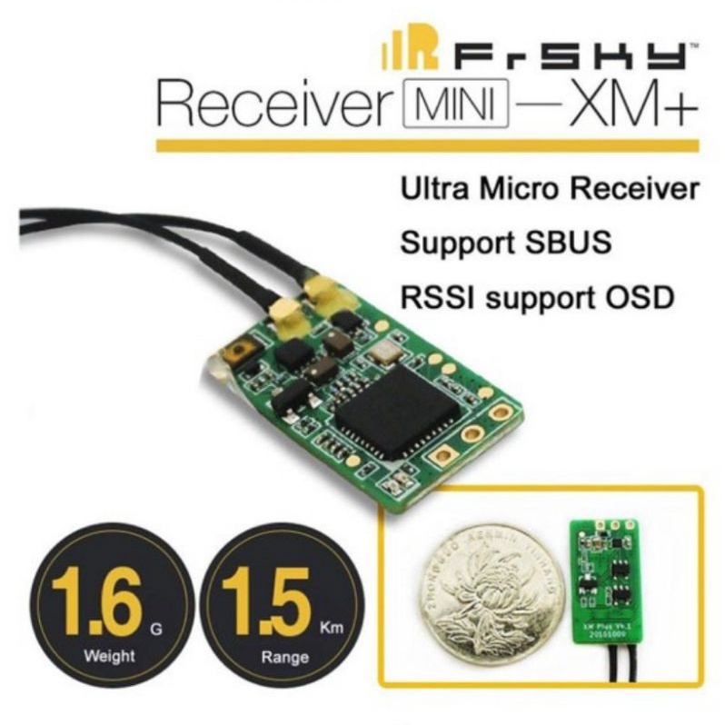 Jual frsky xm+ micro D16 sbus full range mini receiver 16 Channel ...