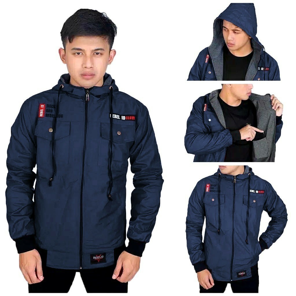 Jual Jaket Semi Parka Taslan Original Rebel / Jaket parka / Jaket Motor ...