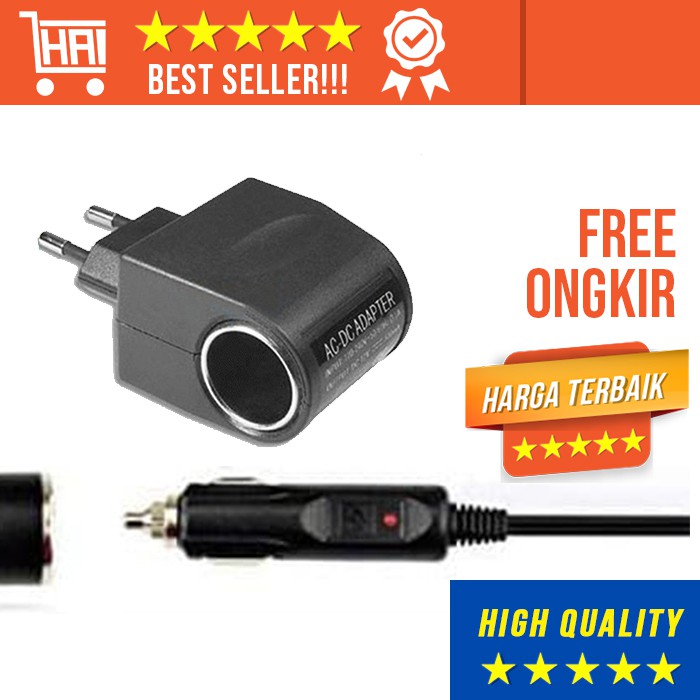 Jual COLOKAN CHARGER MOBIL EU PLUG AC DC ADAPTER CONVERTER CAR CASAN ...