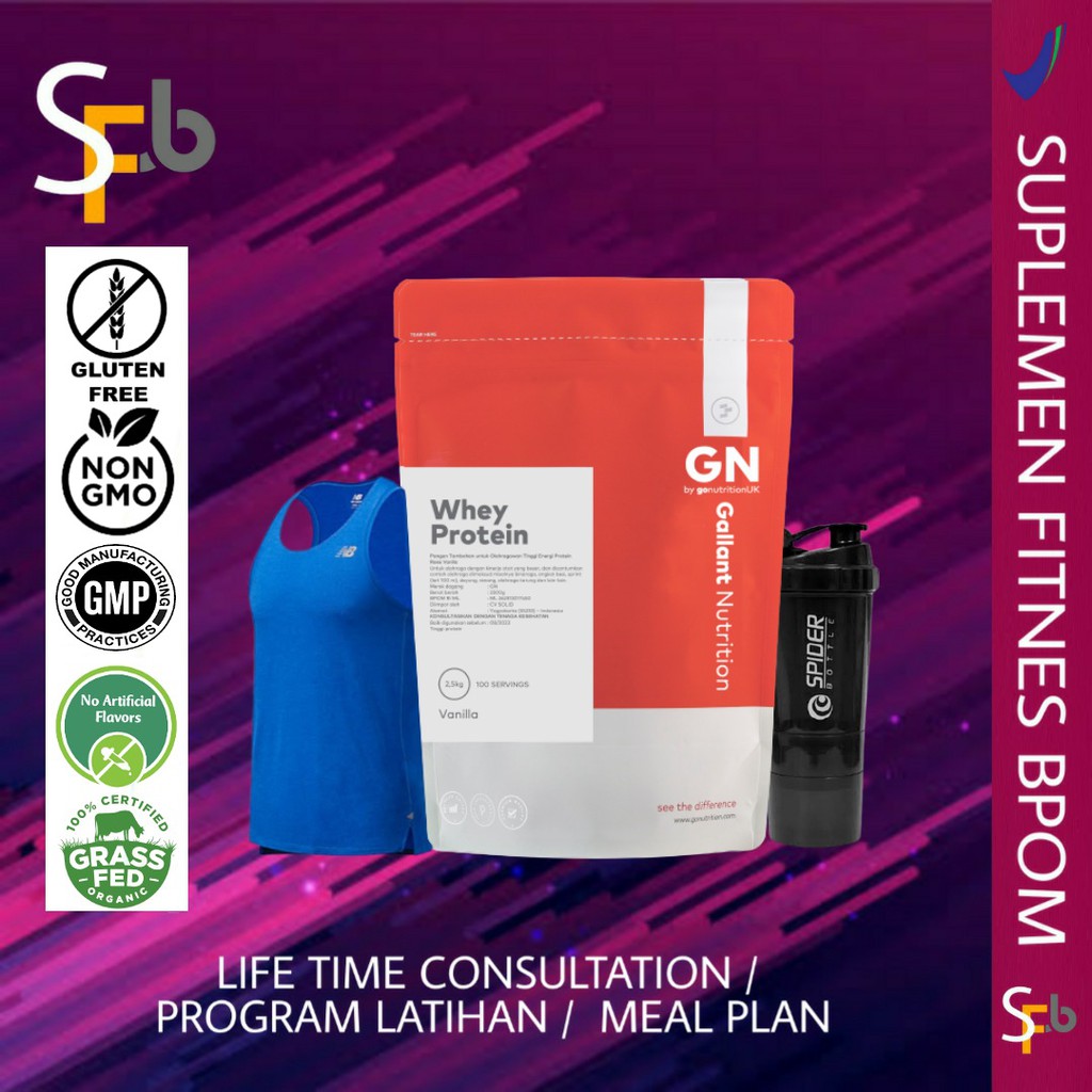 Jual GN GALLANT NUTRITION WHEY PROTEIN 5.5 LBS 100 SERVING BY ...