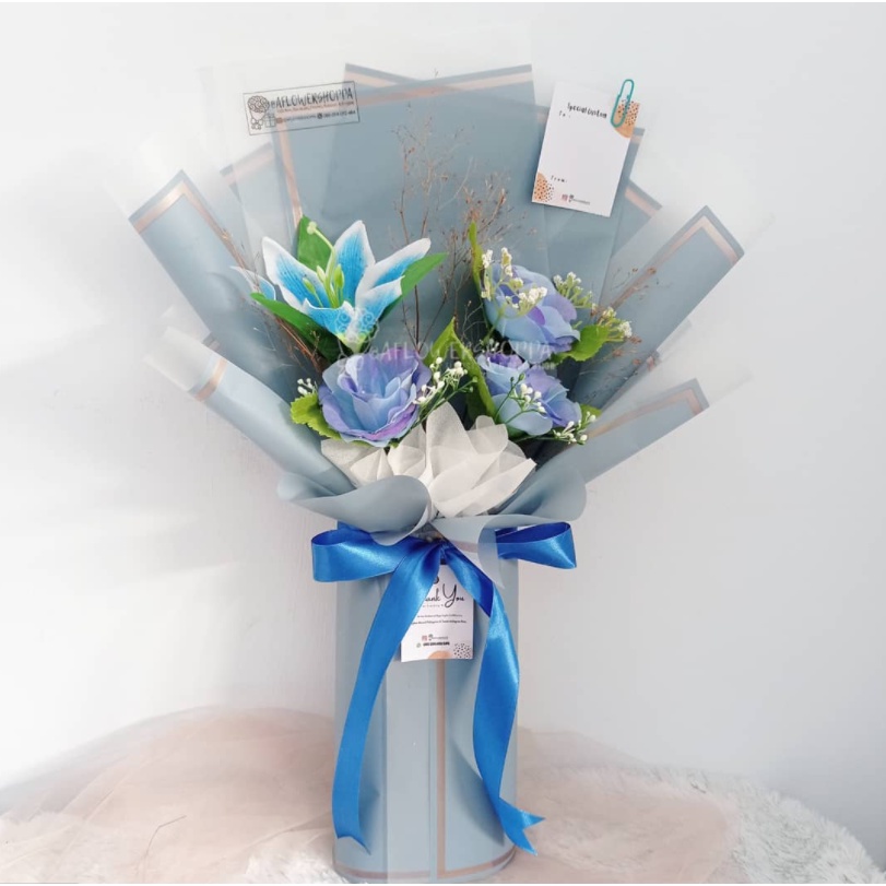 Jual Artificial flower Bouquet Blue | Shopee Indonesia