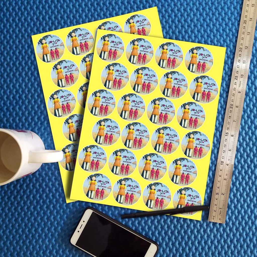 Jual STIKER ULTAH ANAK SQUID GAME STICKER ULANG TAHUN LABEL KOTAK NASI ...