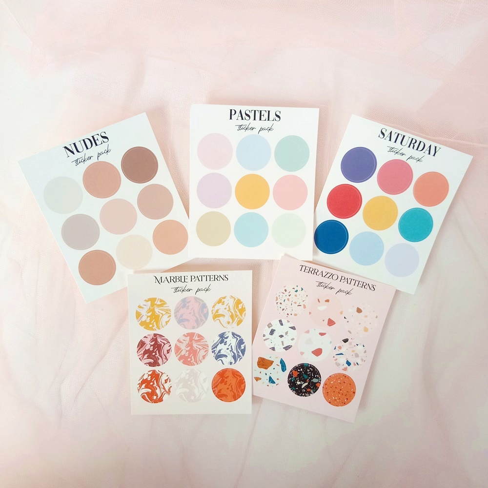 Jual STIKER CUTE MORANDI PACK ROUND SEGEL AESTHETIC | Shopee Indonesia