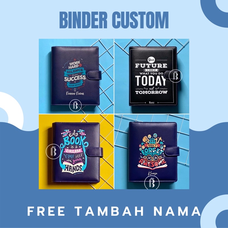 Jual Binder Custom Quotes FREE Tambah Nama 20ring A5 / 26ring B5 ...