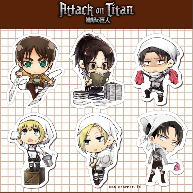 Jual Sticker aot /attack on titan stickers/ AoT stickers/ Levi Eren ...