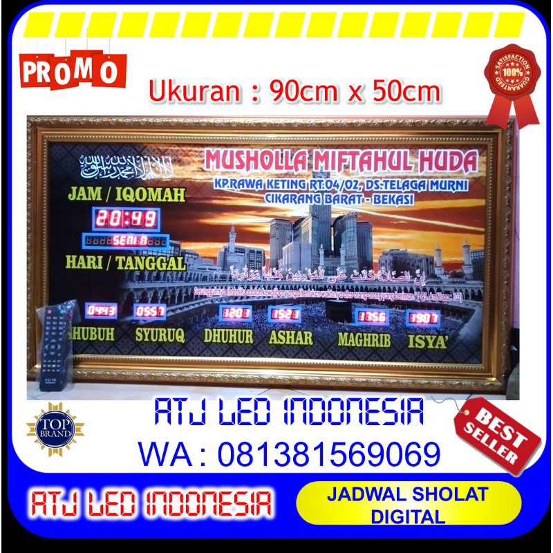Jual Jadwal sholat digital jam masjid lampu LED jam adzan iqomah ...