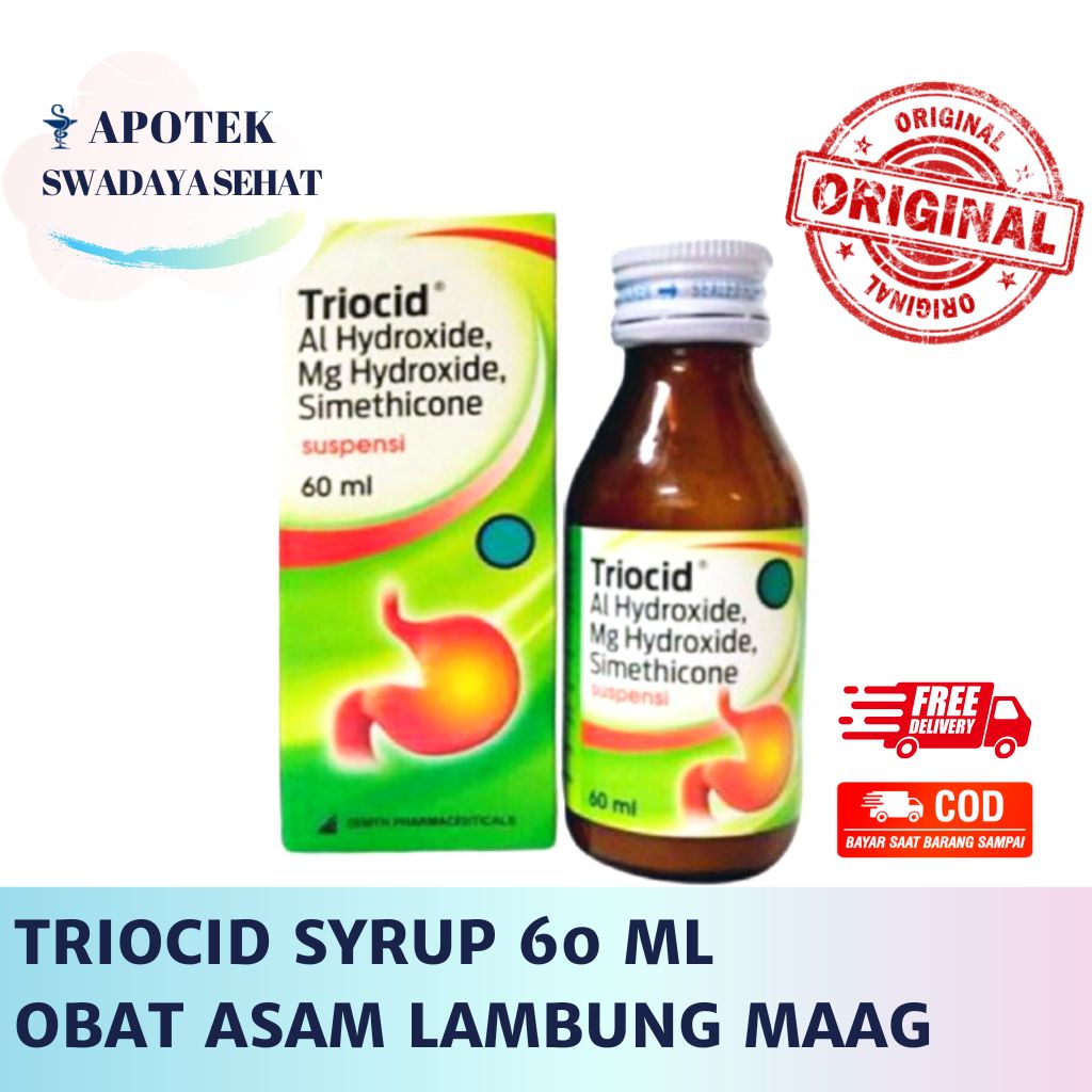 Jual TRIOCID SYRUP 60ML- Obat Asam Lambung Suspensi Maag Nyeri Perut ...