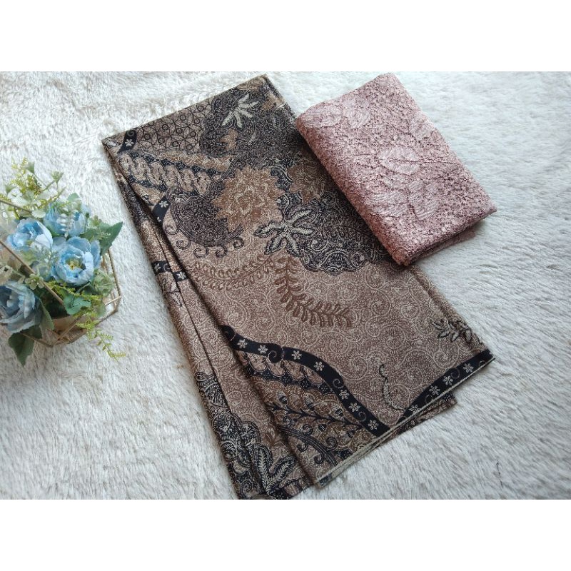 Jual Kain batik sogan jarik halus set kebaya brokat seragam wisuda ...