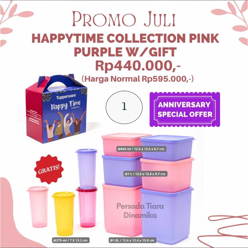 Jual TUPPERWARE HAPPY TIME COLLECTION - GRATIS 4 TUMBLER 275ML | Shopee ...