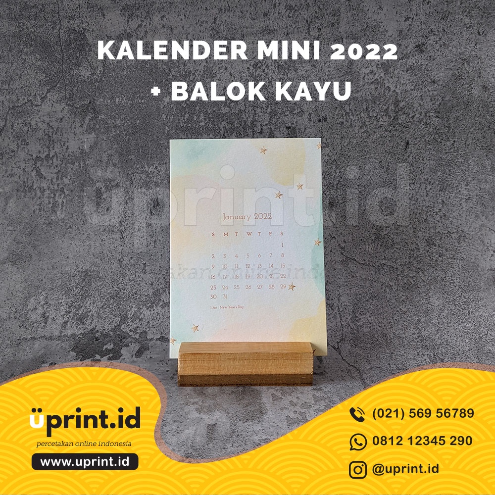 Jual KALENDER MINI 2022 + BALOK KAYU / KALENDER POSTCARD A6 / KPC-001 ...