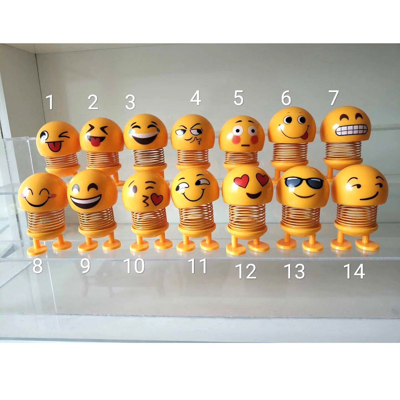 Jual Emoticon Doll Creative Funny Spring Bouncing Shaking Head Dolls ...