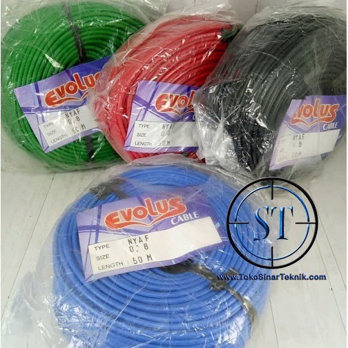 Jual HARGA GROSIR 1 ROL Kabel NYAF 0.8mm Tebal 3mm Panjang 50M Tunggal Serabut Warna Tembaga ...