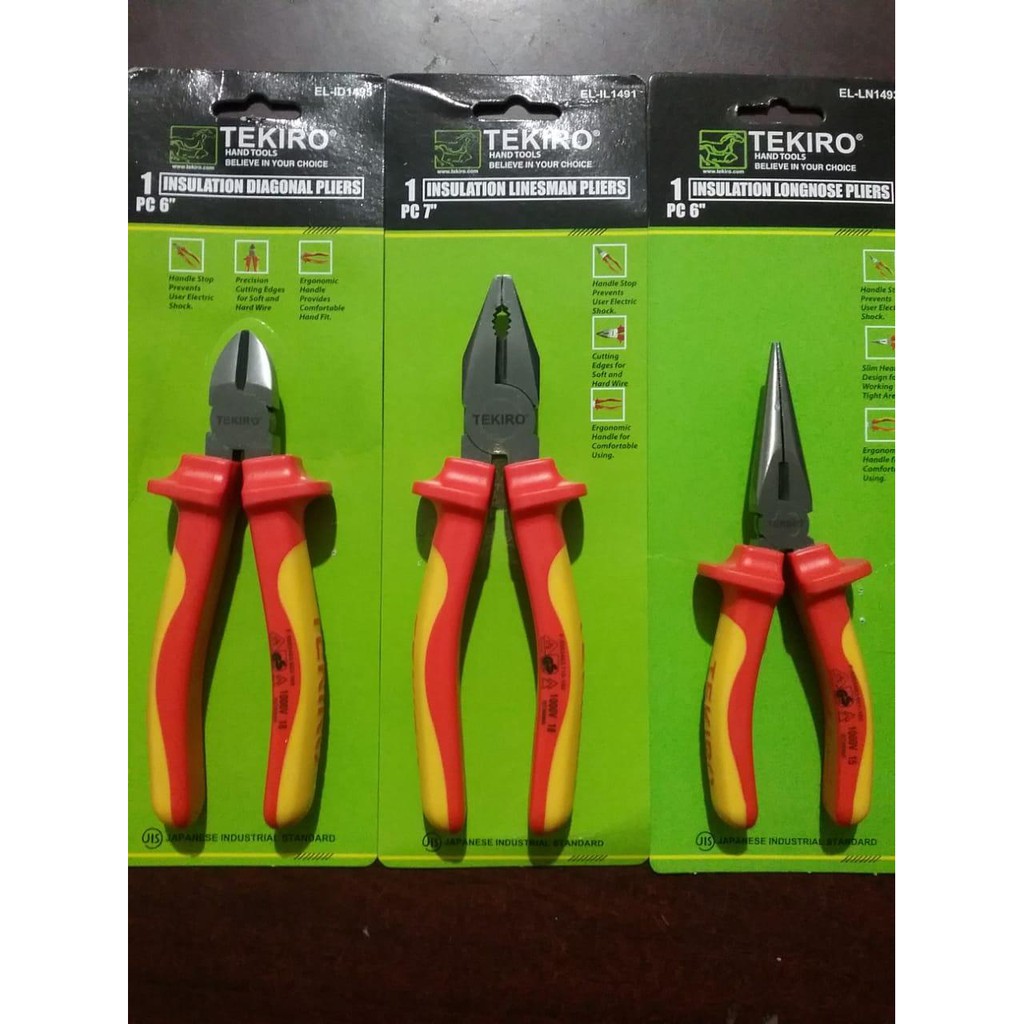 Jual Tekiro Tang Listrik Kombinasi 7 Inch + Tang Potong 6 Inch + Tang ...