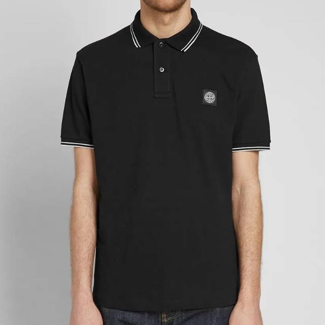 Jual Kaos Polo Shirt Stone Island Twin Hitam Premium Casual Ultras ...