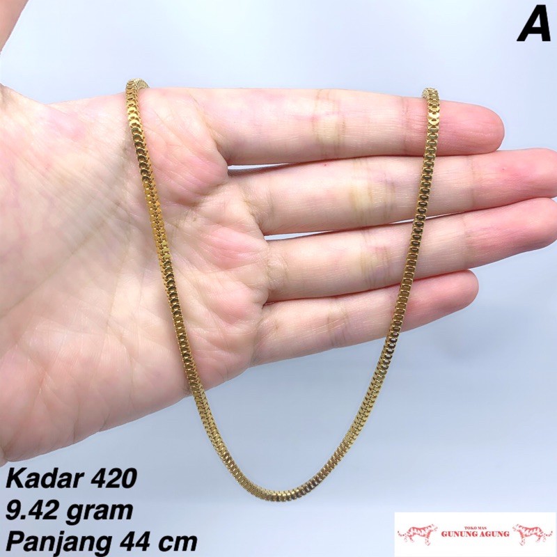 Jual EMAS Kalung Mas 10 Gram Emas Asli Kadar 40% Susun Sirih Milano Ice ...
