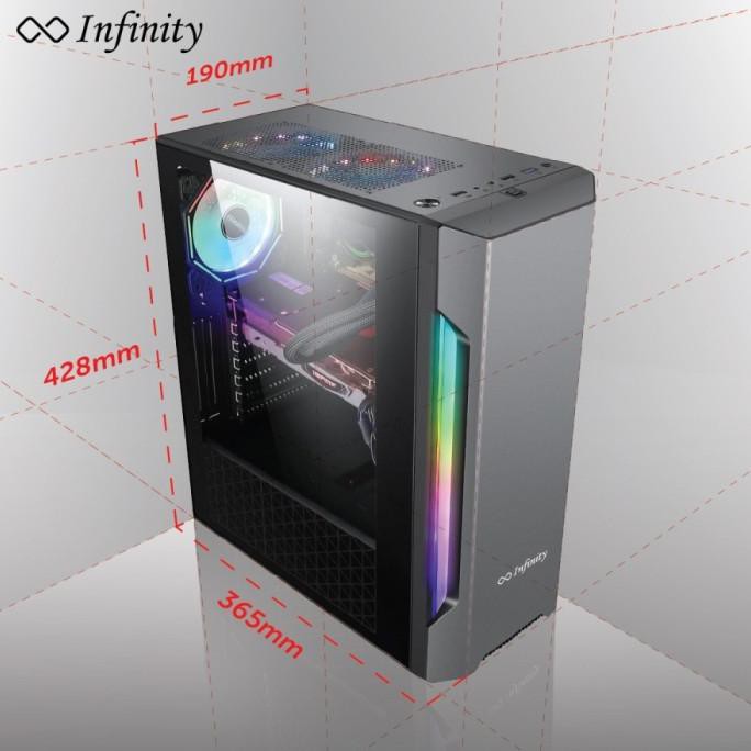 Jual Terbaru Casing Infinity Flash V2 Tempered Glass - Atx, Matx Gaming ...